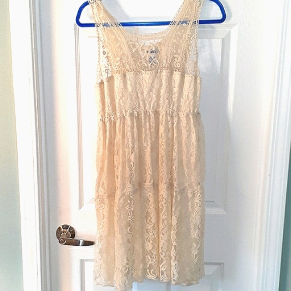 Pinky | Dresses | Pinky Lace Dress Cream Color Size Large | Poshmark